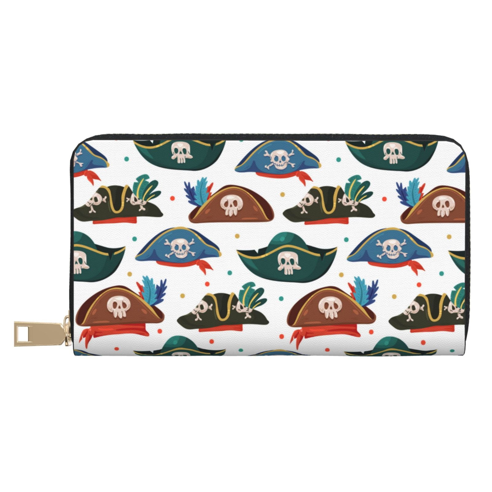 Pirate Hats Wallet Women, Leather Bifold Multi Card Wallet, Women's ...