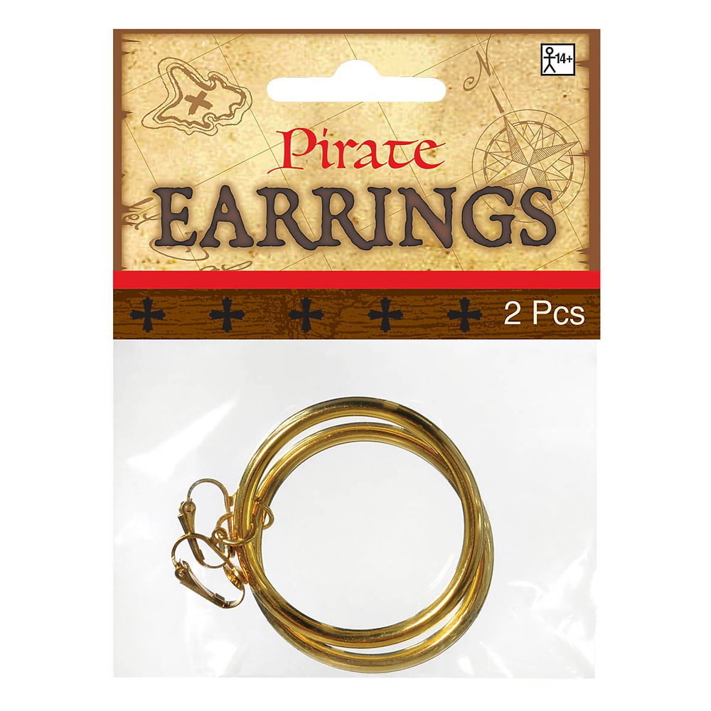 Pirate Hoop Earrings Adult Costume Accessory - Walmart.com