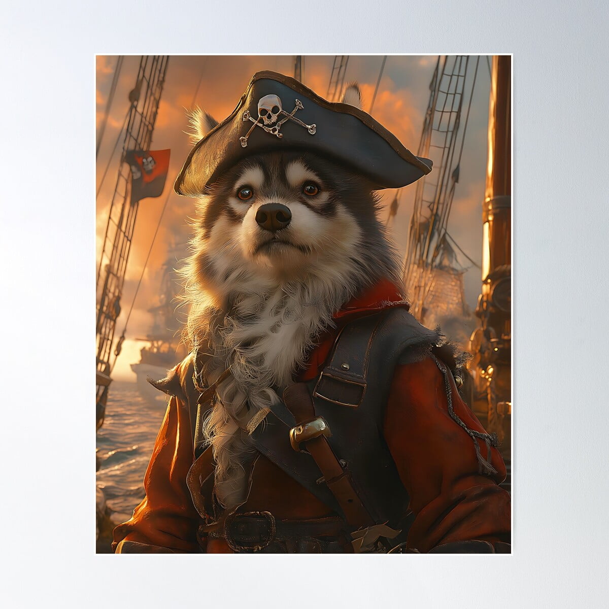 Pirate Husky in a Fantasy World Poster, 12x18 UNFRAMED - Walmart.com