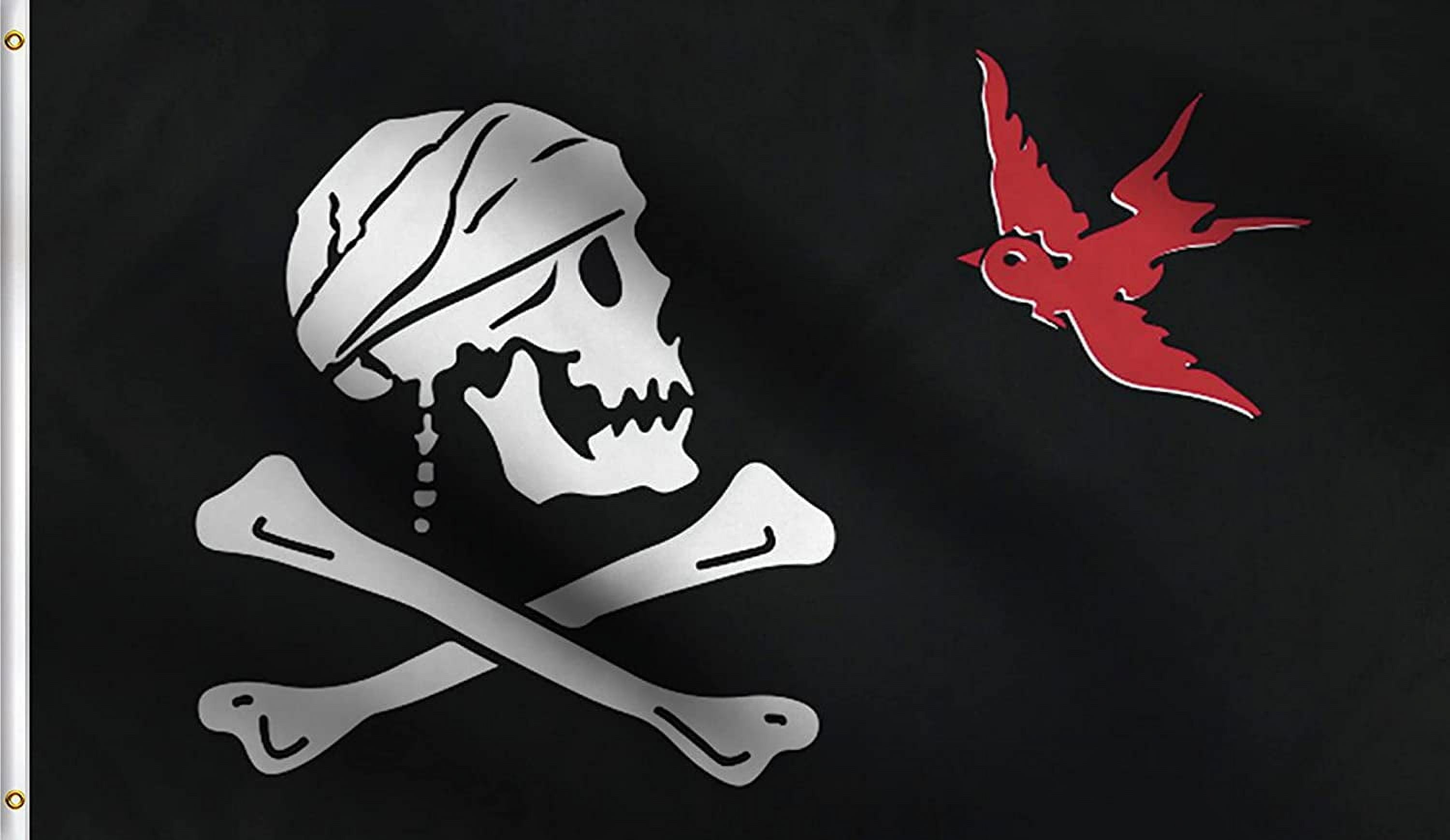 Pirate Jack Sparrow Jolly Roger Ship Crossbones Skull Flag, 3Ply ...