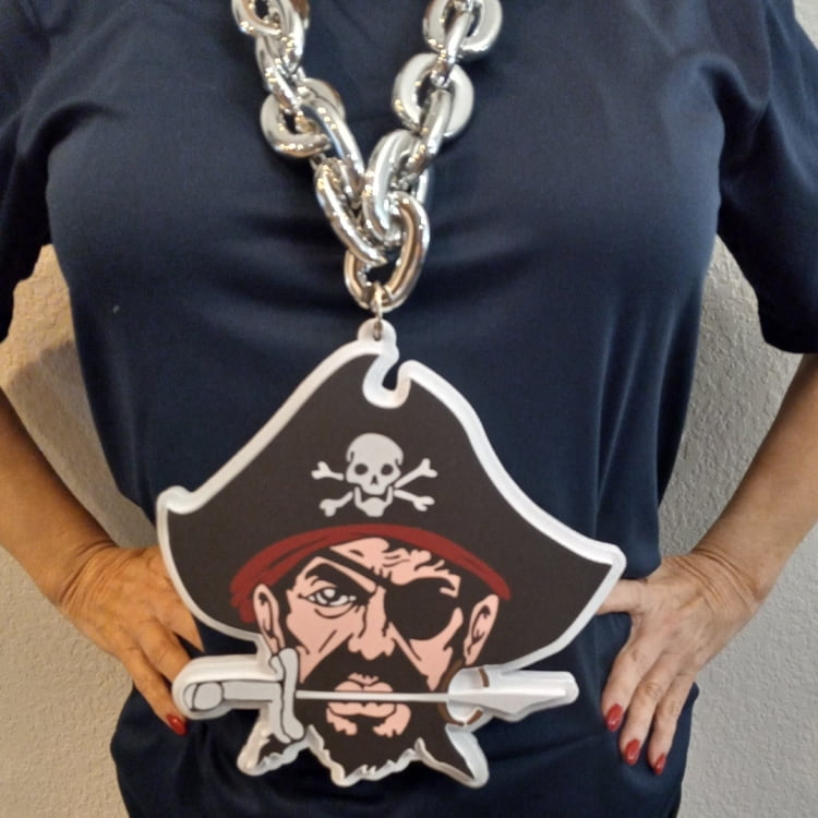 Pirate Maroon Spirit Fan Chain, High School Mascot 3D Sports Chain ...