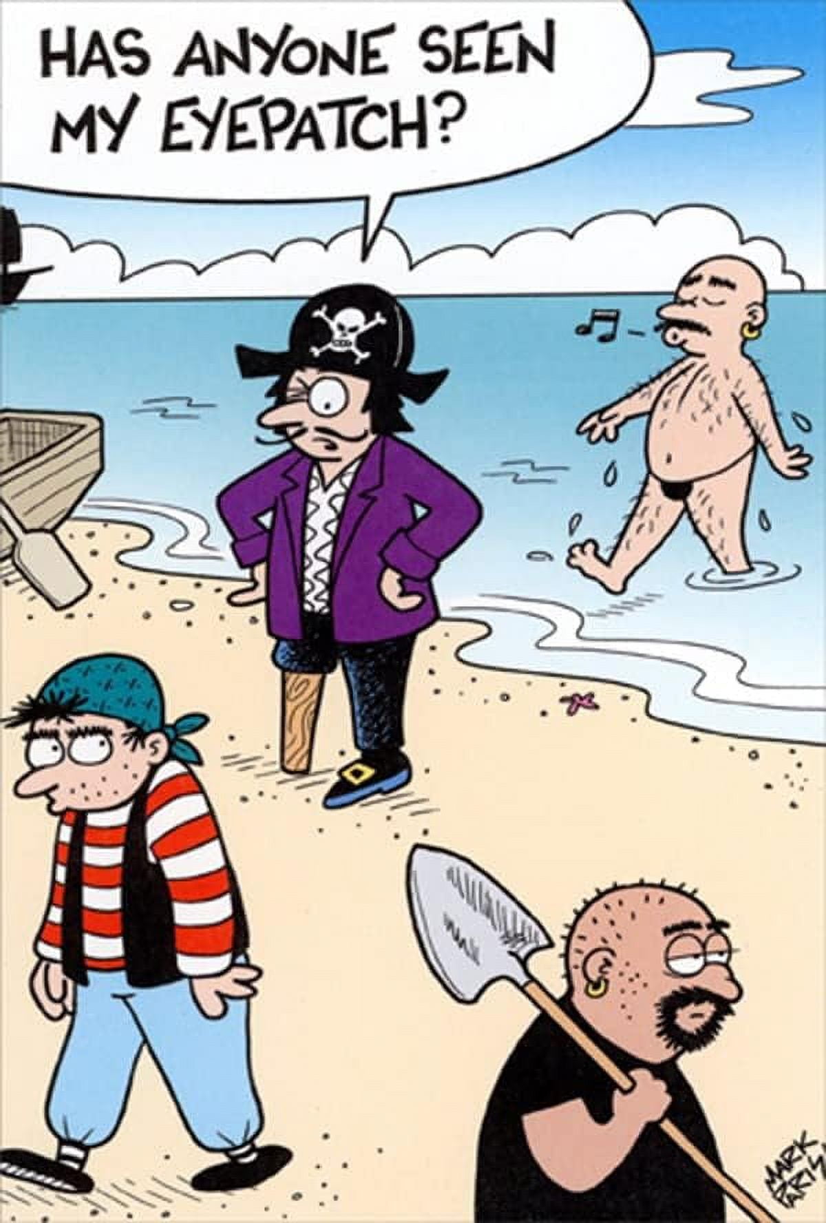 Pirate Missing Eye Patch Mark Parisi Funny / Humorous Birthday Card ...