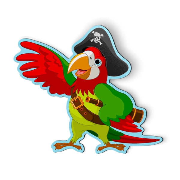 Pirate Parrot Jolly Roger Cute Arrr - 5.5" Magnet for Car Locker ...