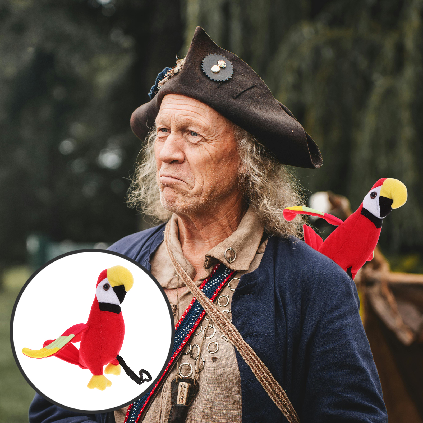 Pirate Parrot Prop Plush Animal Toy for Kids Adorable Pirate Parrot On ...