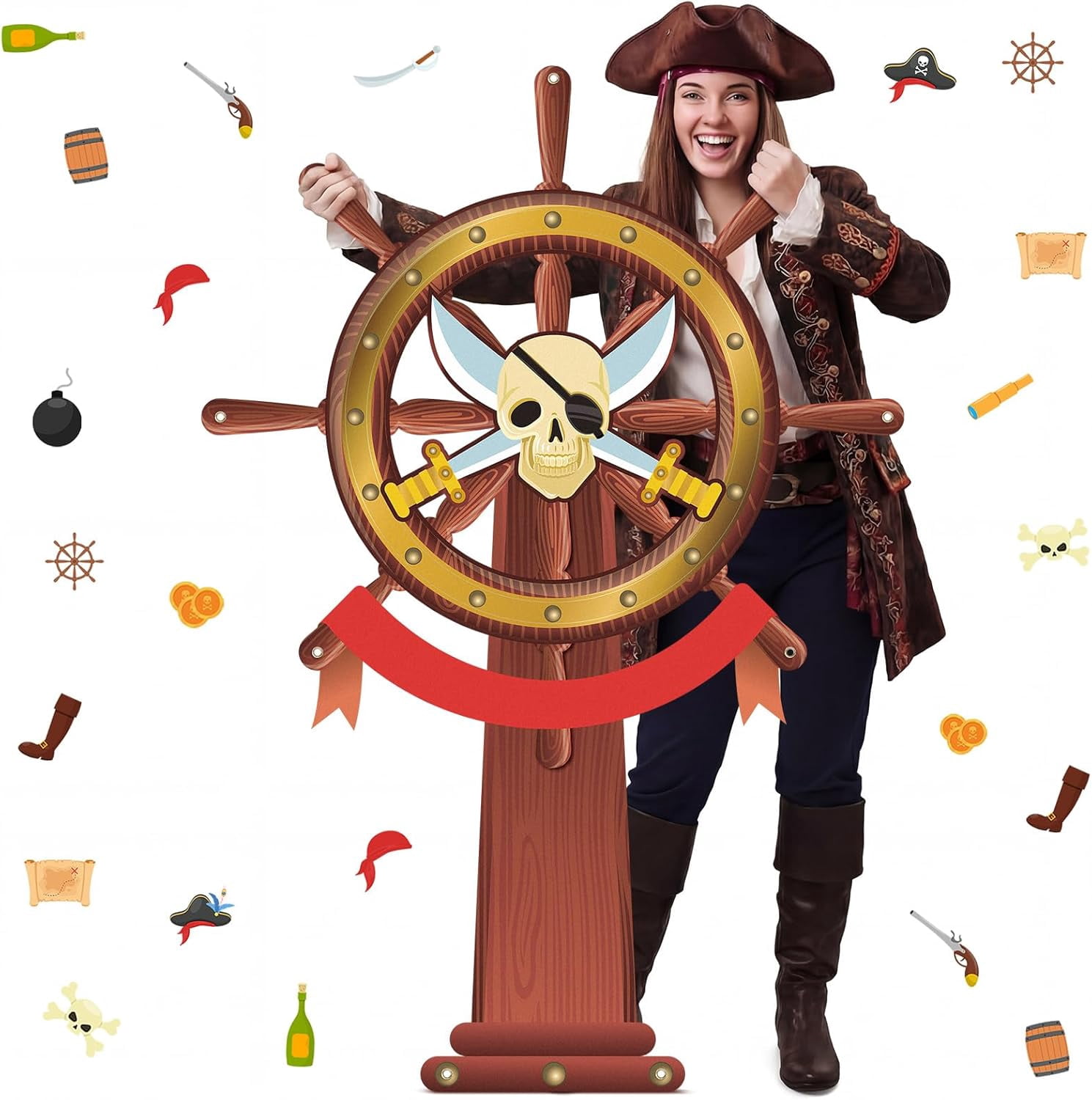 Pirate Party Decoration Large Pirate Theme Photo Backdrop Fabric Ship ...