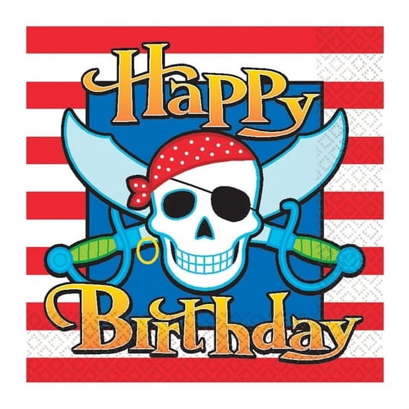 Various Pirate Party Small Disposable Napkins, 16 Count - Walmart.com