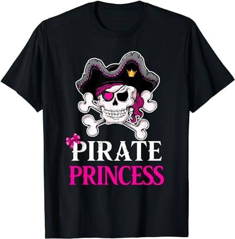 Pirate Princess Funny Crossbones Jolly Roger Flag T-Shirt - Walmart.com