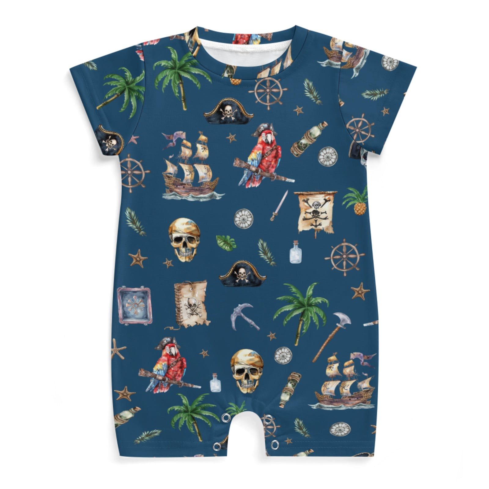 Pirate Ship Adventure Baby Rompers Outfits Infant Girls Boys Nautical ...