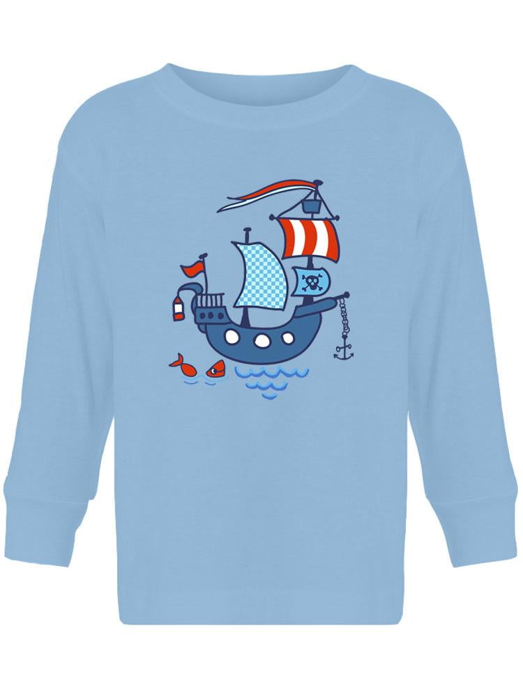 Pirate Ship And Little Fish Long Sleeve Toddler -Image by Shutterstock ...
