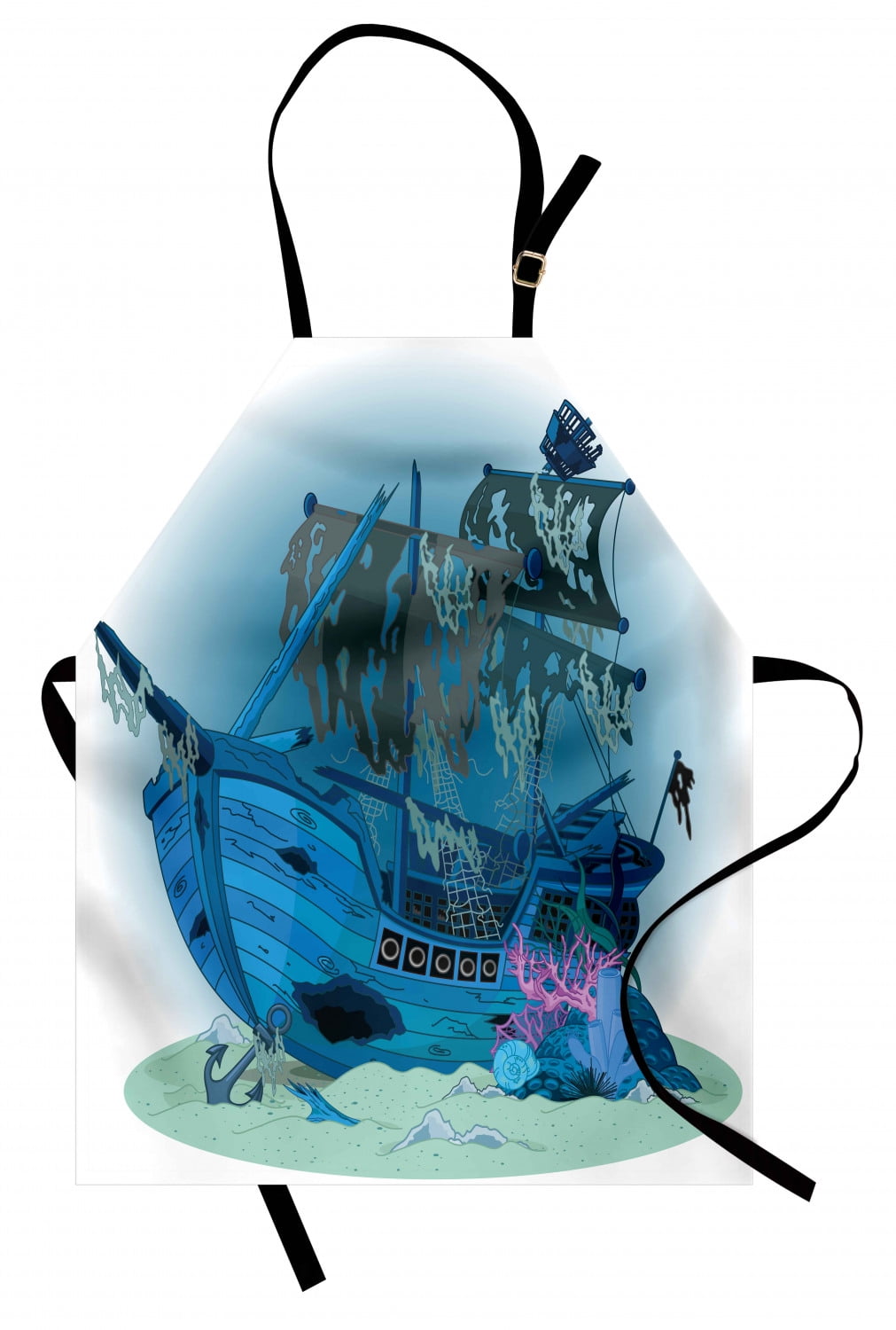 Pirate Ship Apron Sunken Old Wrecked Buccaneer Vessel Antique Aquatic ...