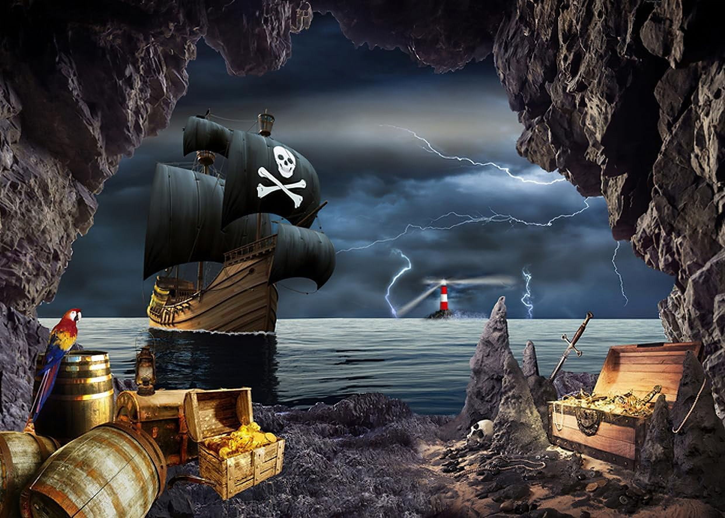 Pirate Ship Backdrop Nautical Adventure Treasure hunt Photography ...