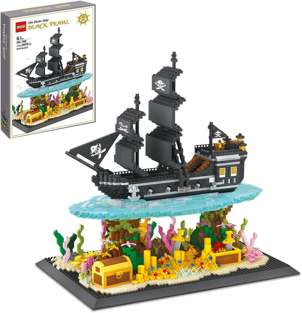 Pirate Ship Building Kit, 4059PCS Micro Building Block Set, Build-and ...
