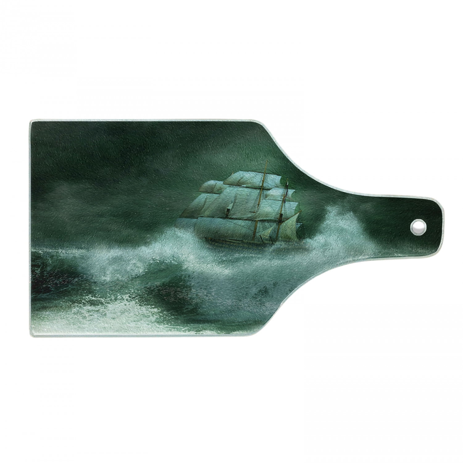 Pirate Ship Cutting Board, Old Ship in Thunderstorm Digital Art Fantasy ...
