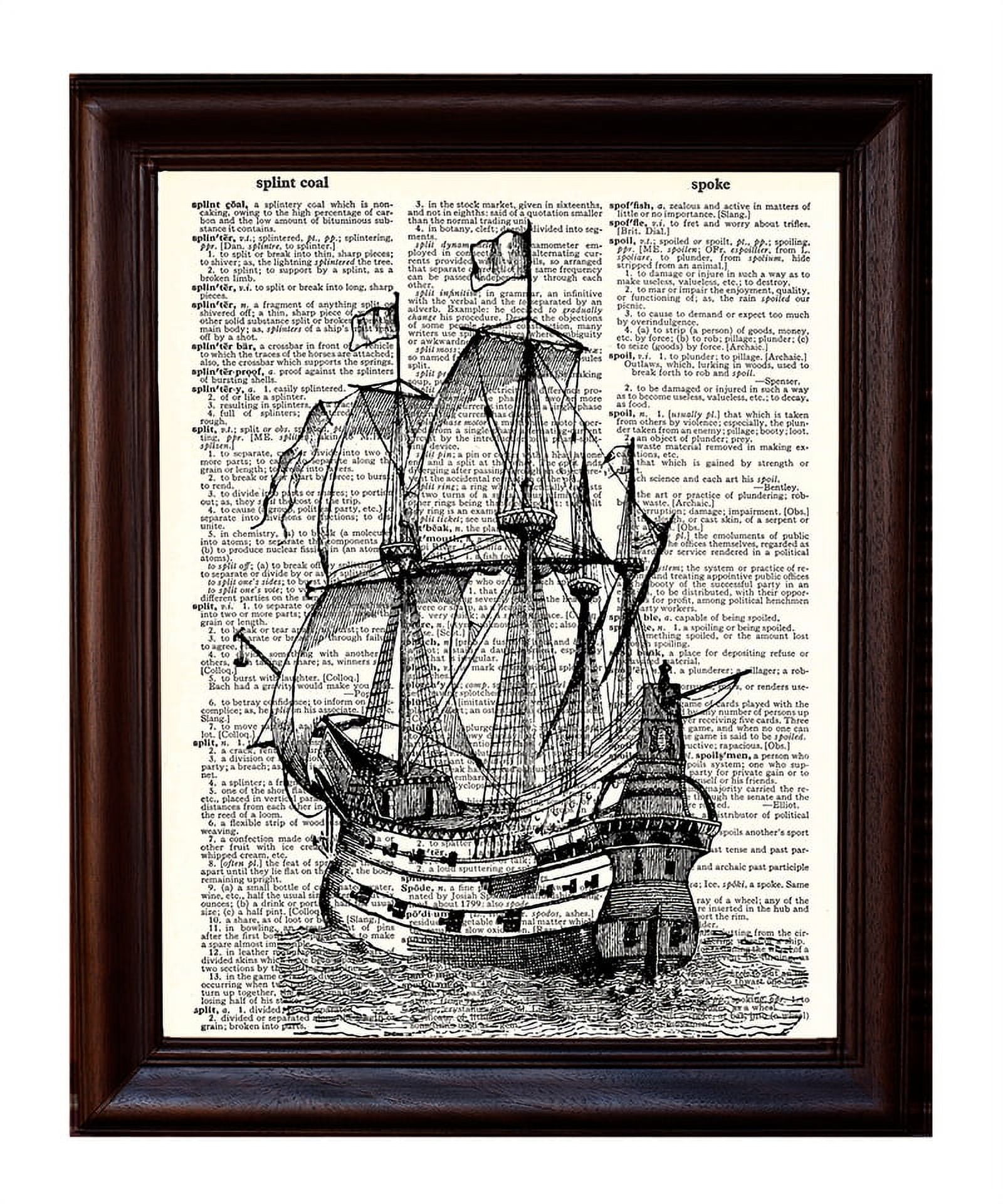 Pirate Ship - Dictionary Art Print Printed On Authentic Vintage ...