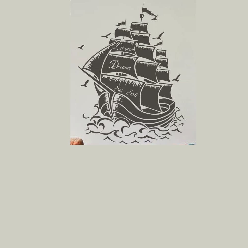 Pirate Ship Nautical Sea Wall Decal Sail Boat Ocean Wall Sticker Wall ...