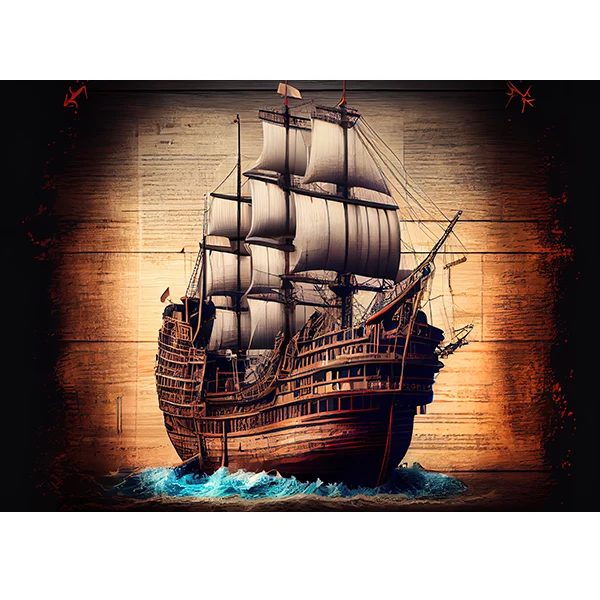 Pirate Ship Party Photography Backdrop l Map Island Treasure Hunt Baby ...