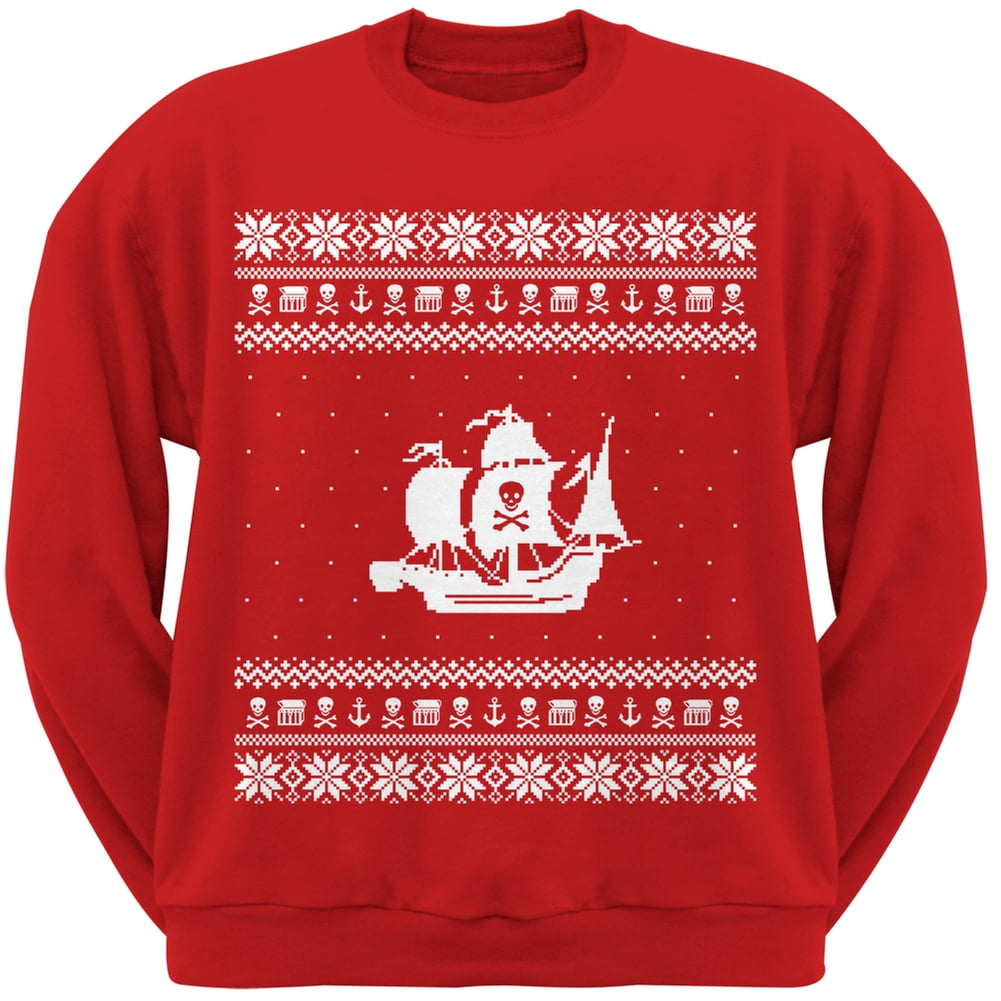 Pirate Ship Red Crew Neck Sweatshirt - Walmart.com