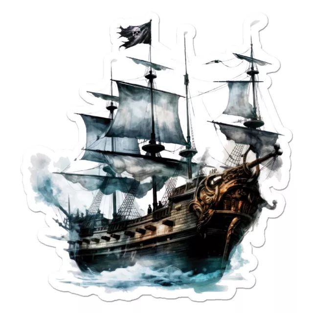 Pirate Ship Sail Sticker Phone Decal Water Bottle Stickers Car Decals ...
