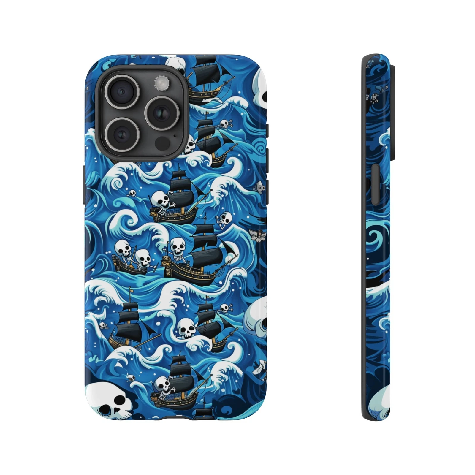 Pirate Ship Skeleton Storm Battle Scene Case for iPhone 11-17 Pro Max ...