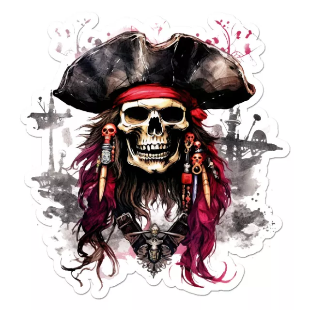 Pirate Ship Skull Sticker Phone Decal Water Bottle Stickers Car Decals ...