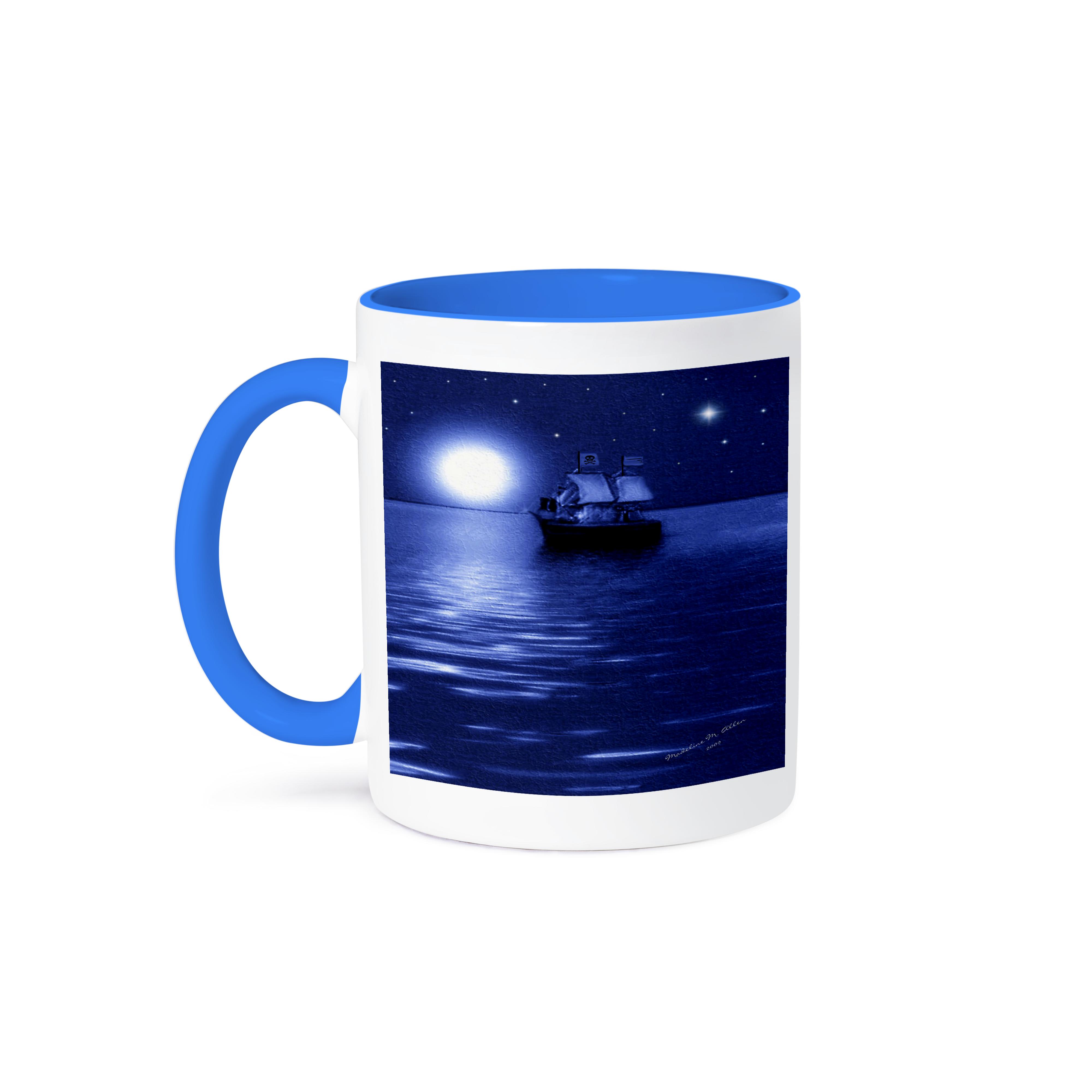 Pirate Ship - Smudgeart Ship Art, 11oz Two-Tone Blue Mug - Walmart.com