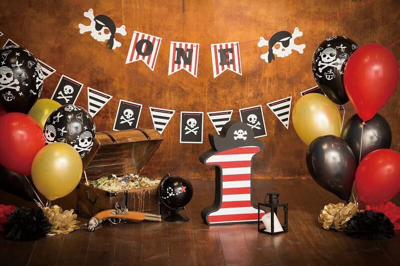 Pirate Ship Theme Party Backdrop Marine Sailor Nautical Explore Kids ...