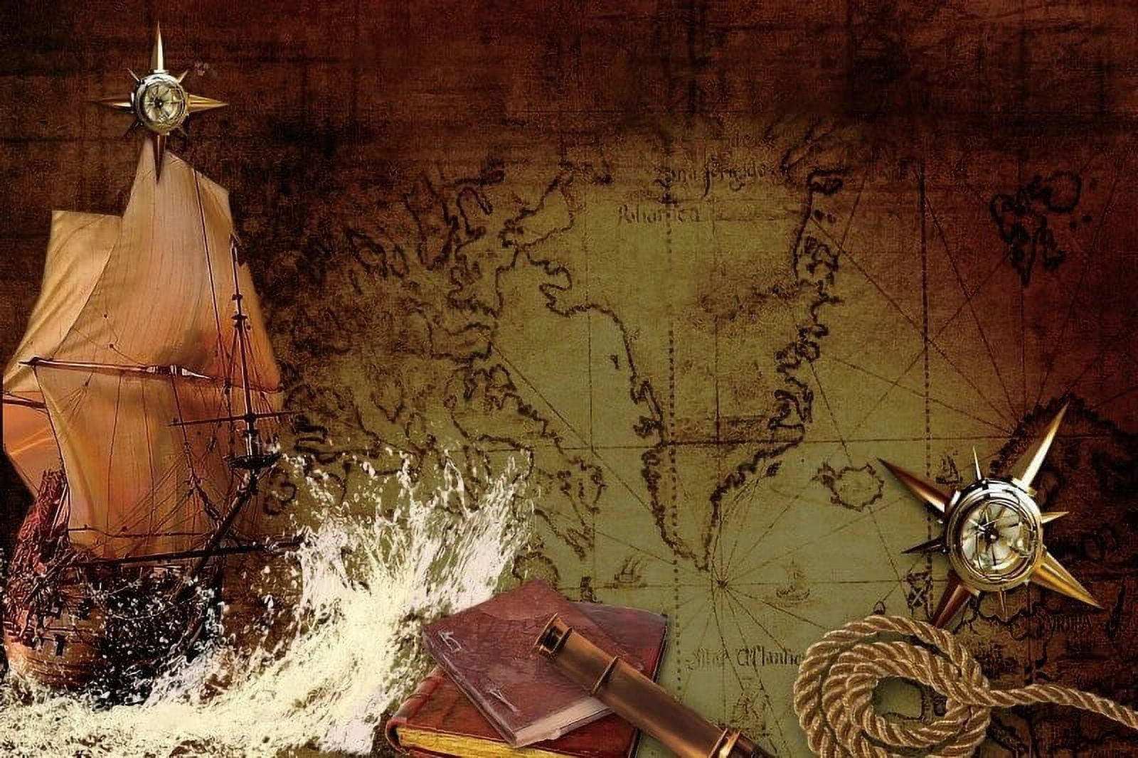 Pirate Ship Theme Party Backdrop Marine Sailor Nautical Explore Kids ...