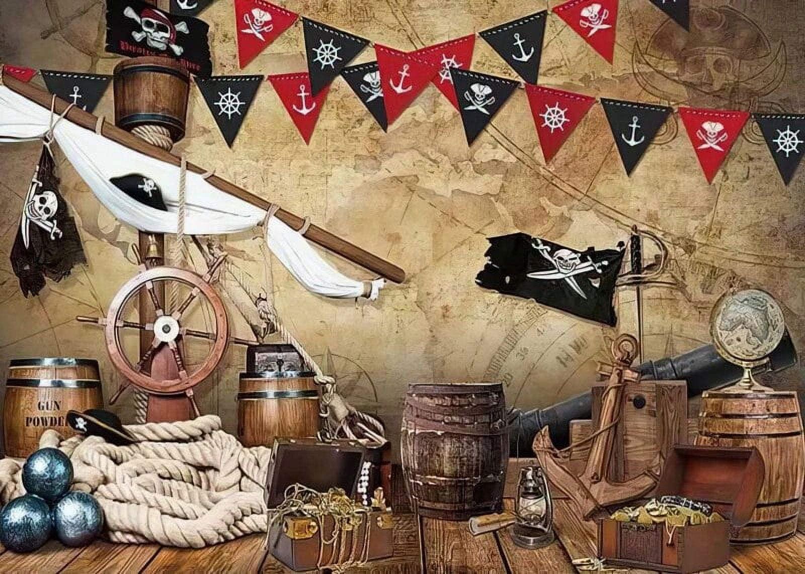 Pirate Ship Theme Party Backdrop Marine Sailor Nautical Explore Kids ...
