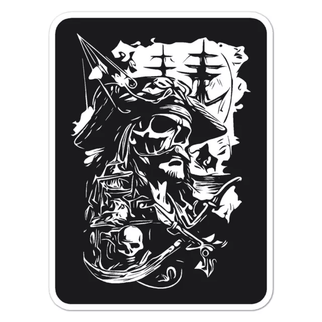 Pirate Ship Treasure Sticker Indoor Outdoor Phone Decal Water Bottle ...