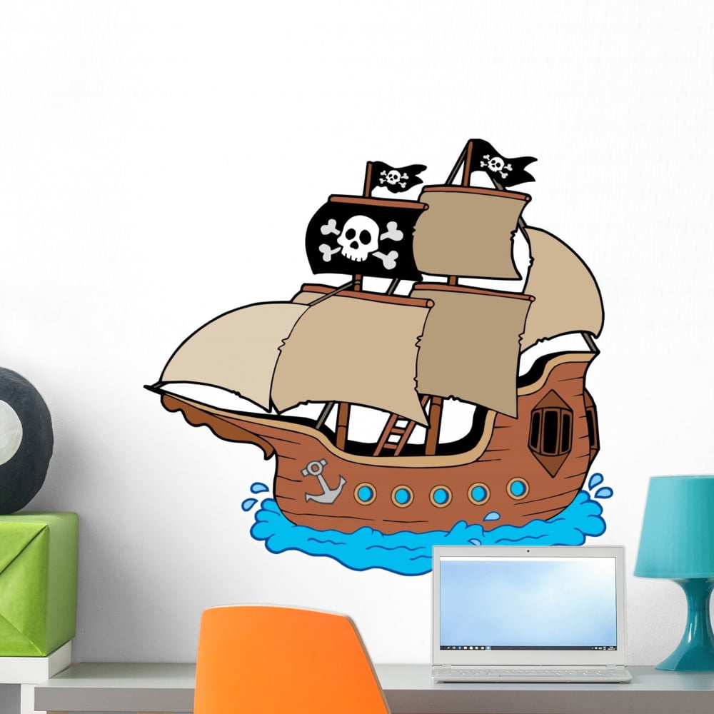 Pirate Ship Wall Decal by Wallmonkeys Peel and Stick Graphic (24 in W x ...