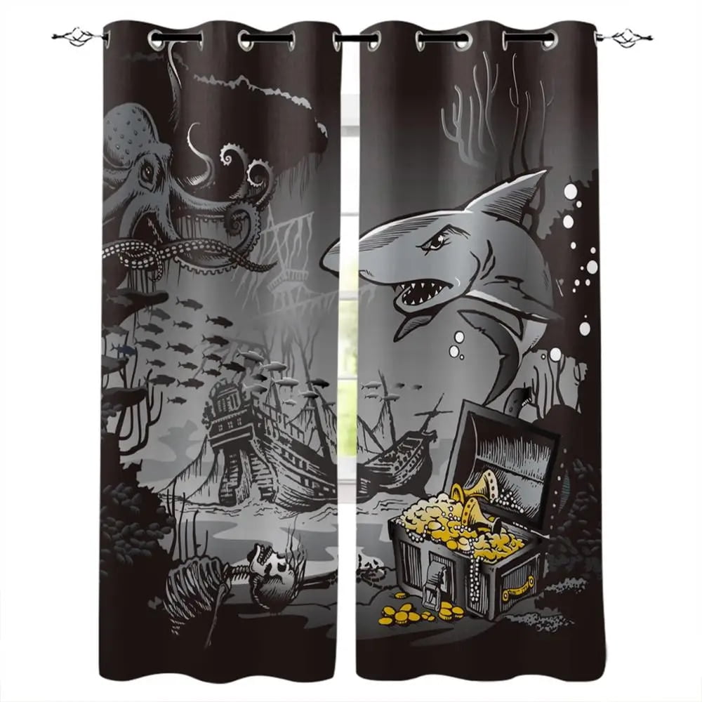 Pirate Ship Window Curtains for Living Room Decorative Items Living ...
