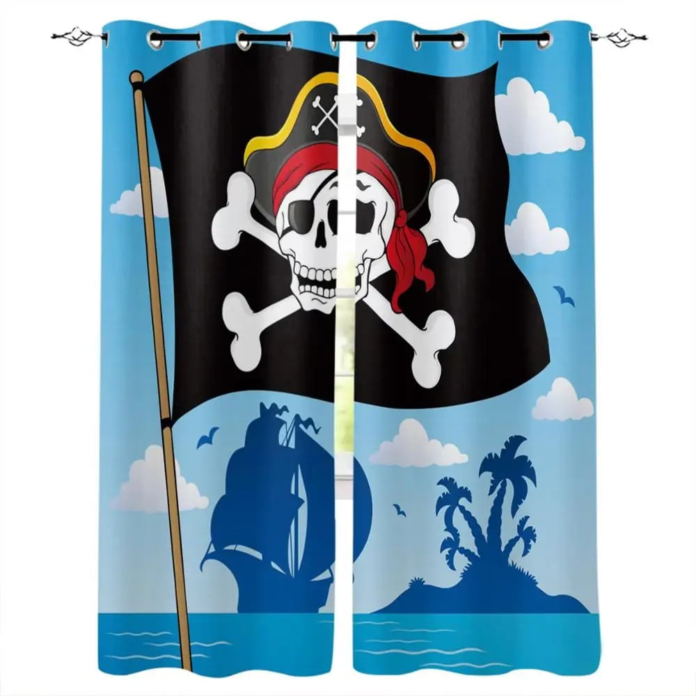 Pirate Ship Window Curtains for Living Room rative Items Living Room ...