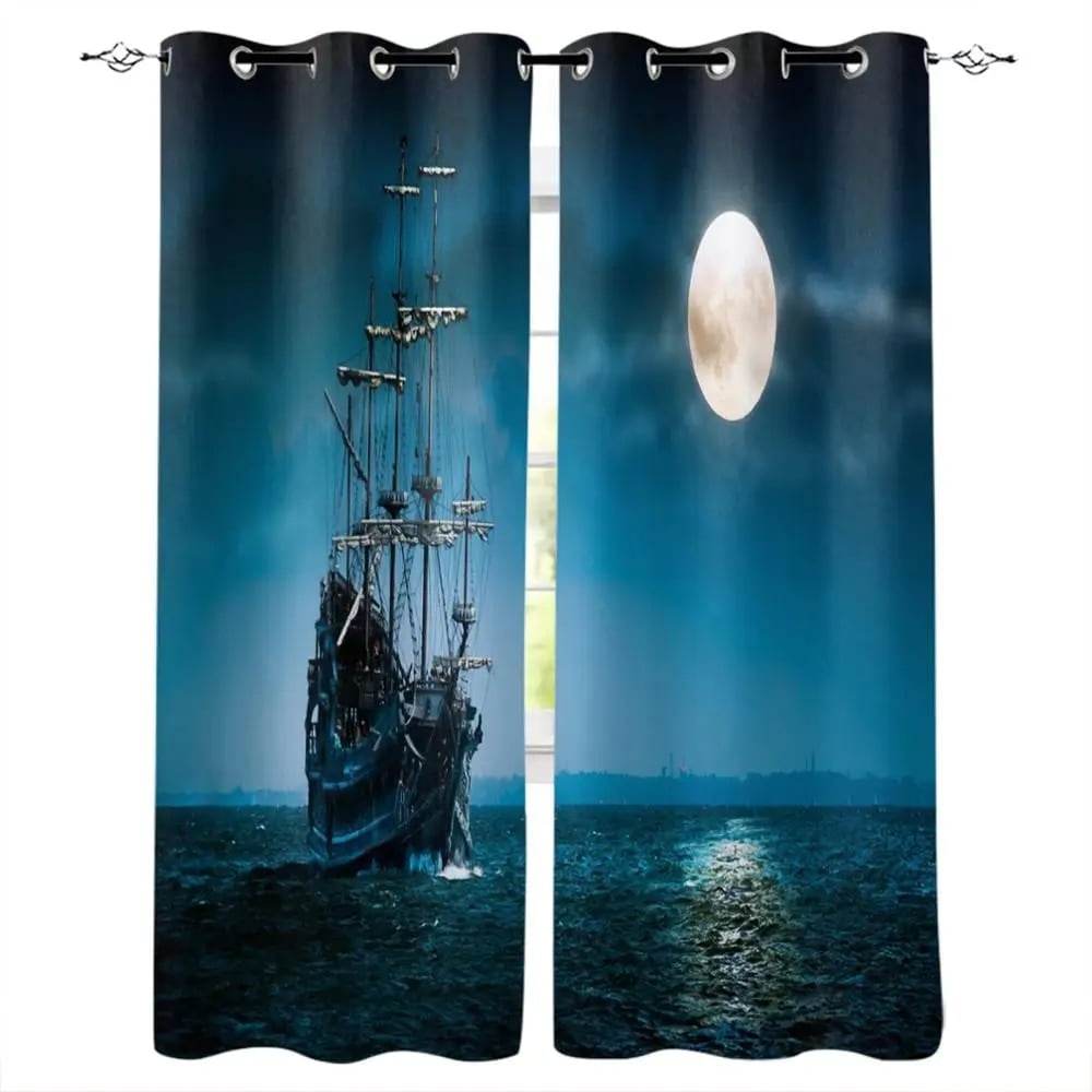 Pirate Ship Window Curtains for Living Room rative Items Living Room ...