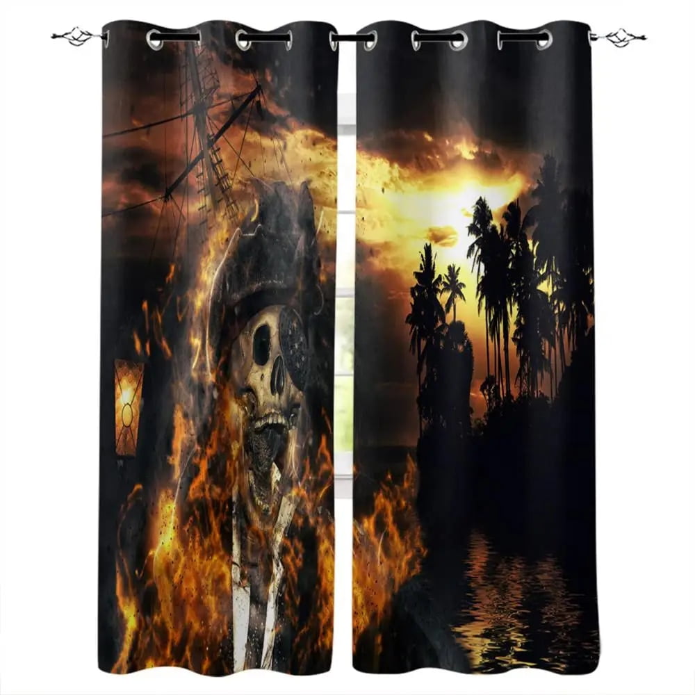 Pirate Ship Window Curtains for Living Room rative Items Living Room ...