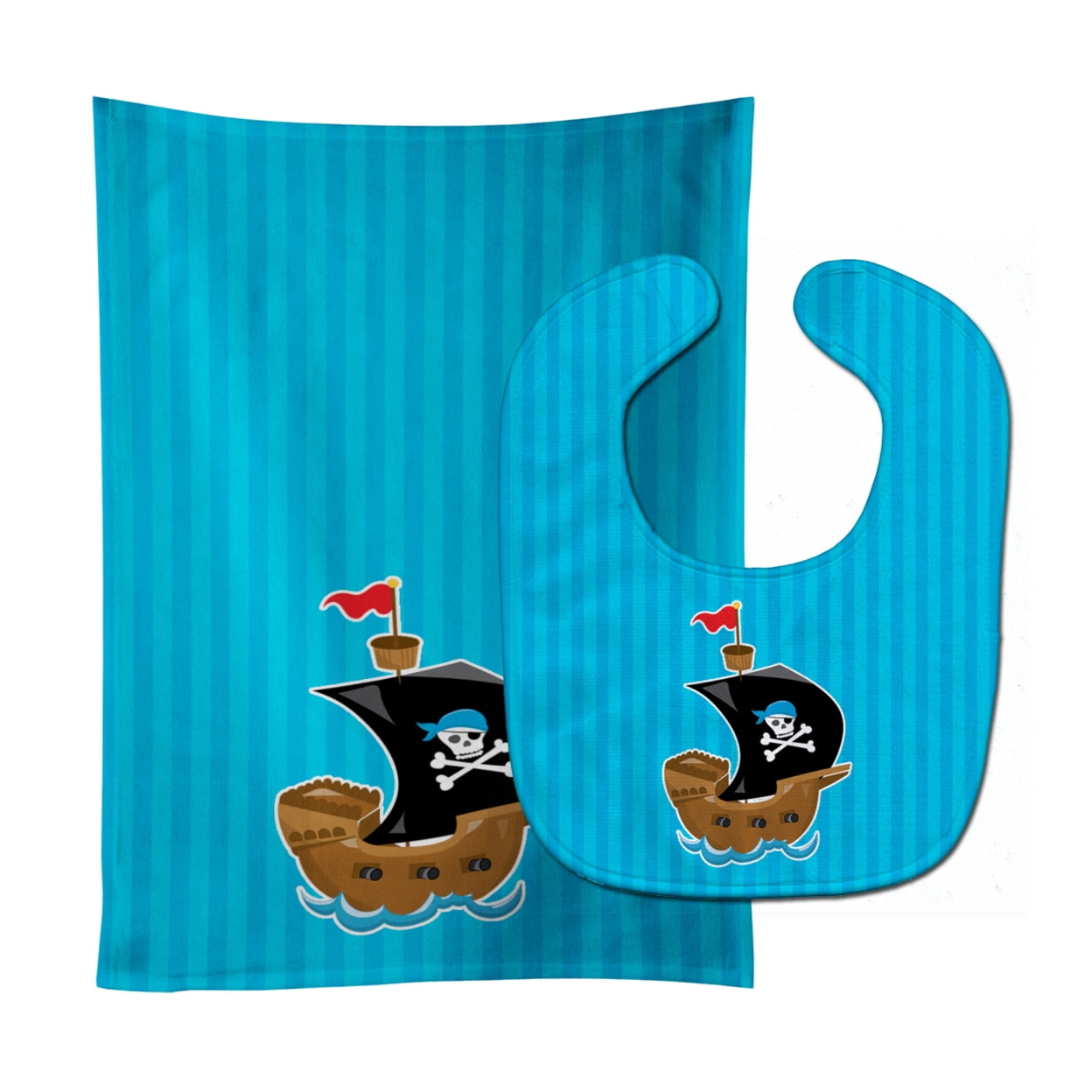 Pirate Ship blue 2 Baby Bib and Burp Cloth - Walmart.com