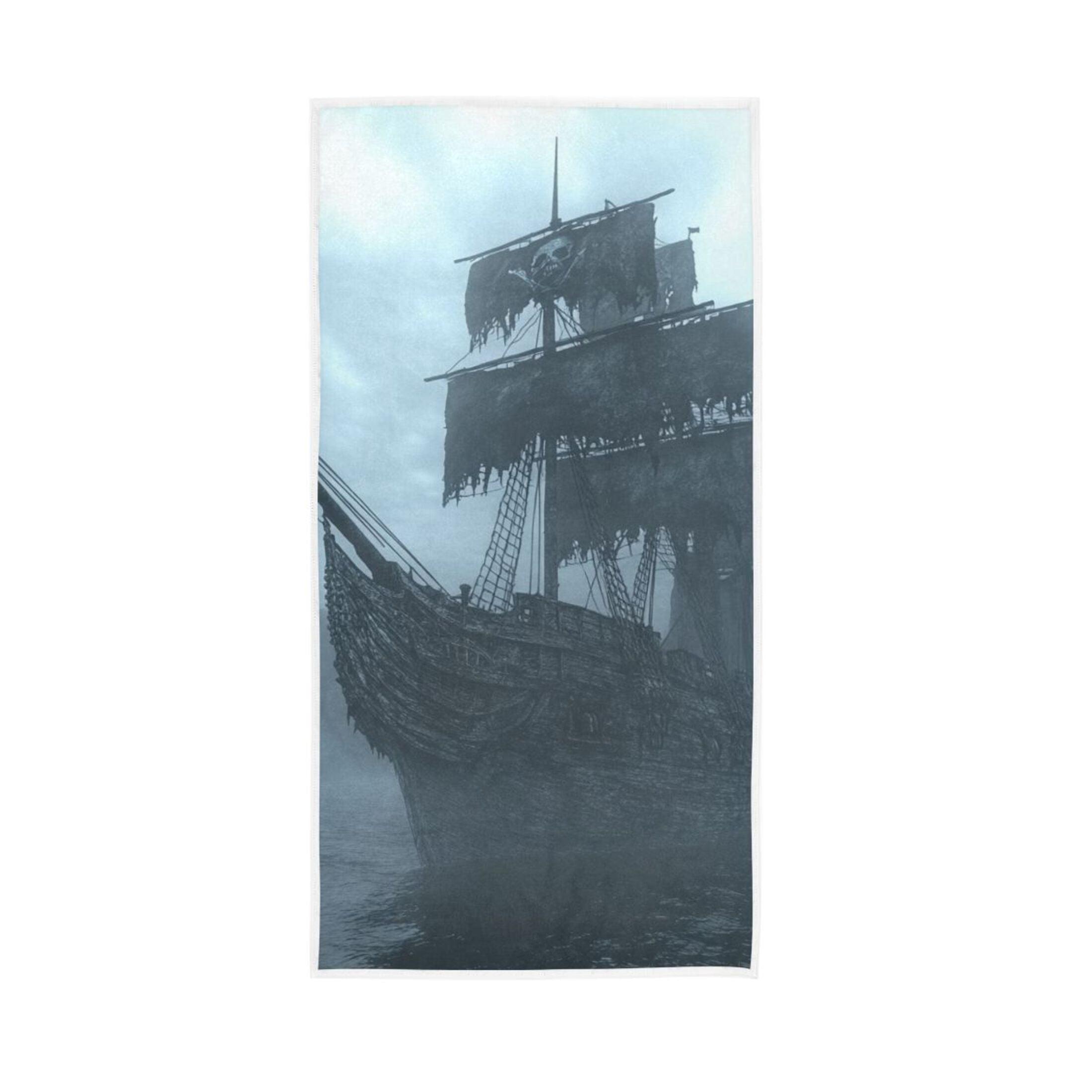 Pirate Ship with Skull Face Towel Absorbent Hand Towels Bath Sport Gym ...