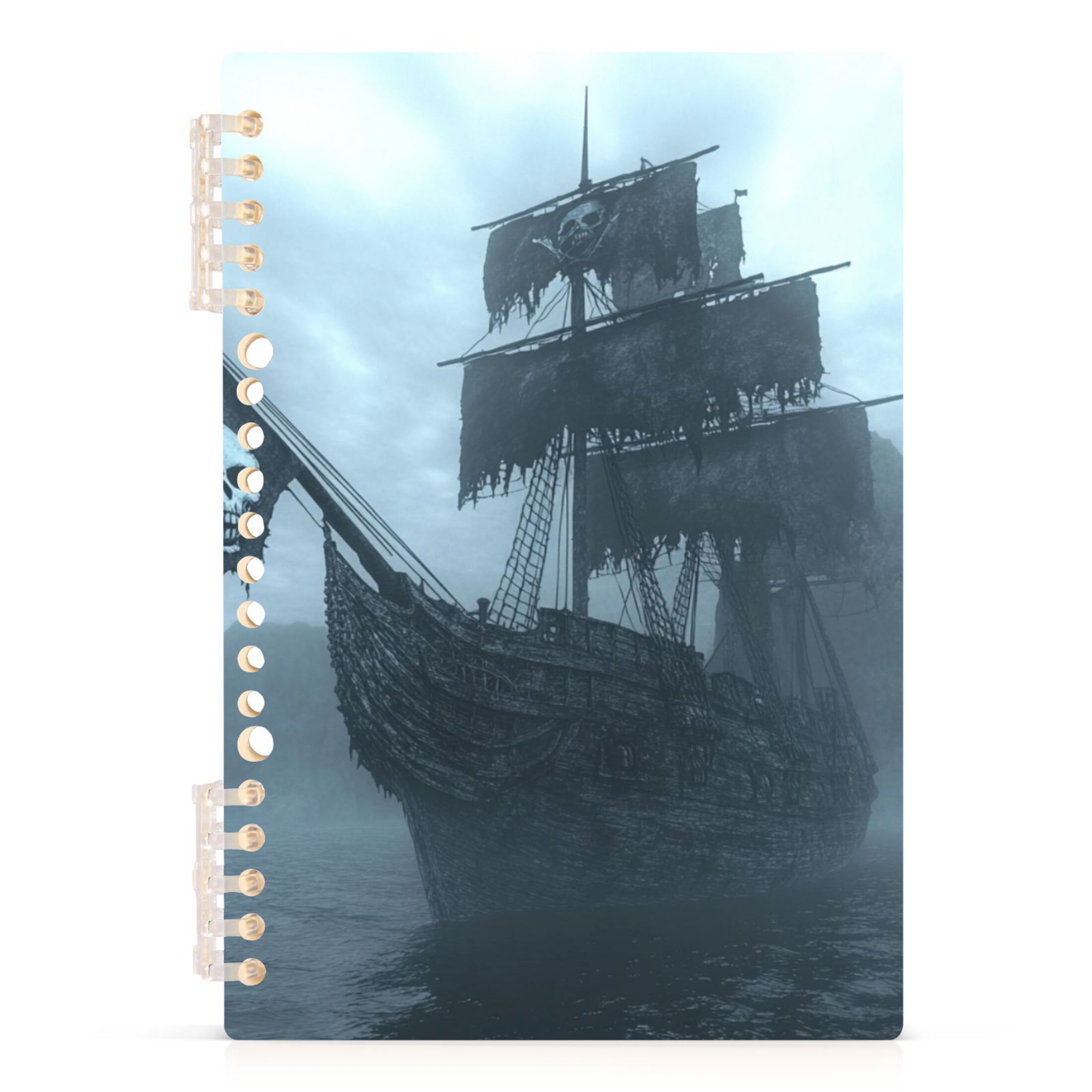 Pirate Ship with Skull Lined Spiral Journal Notebook 60 Pages A5 ...