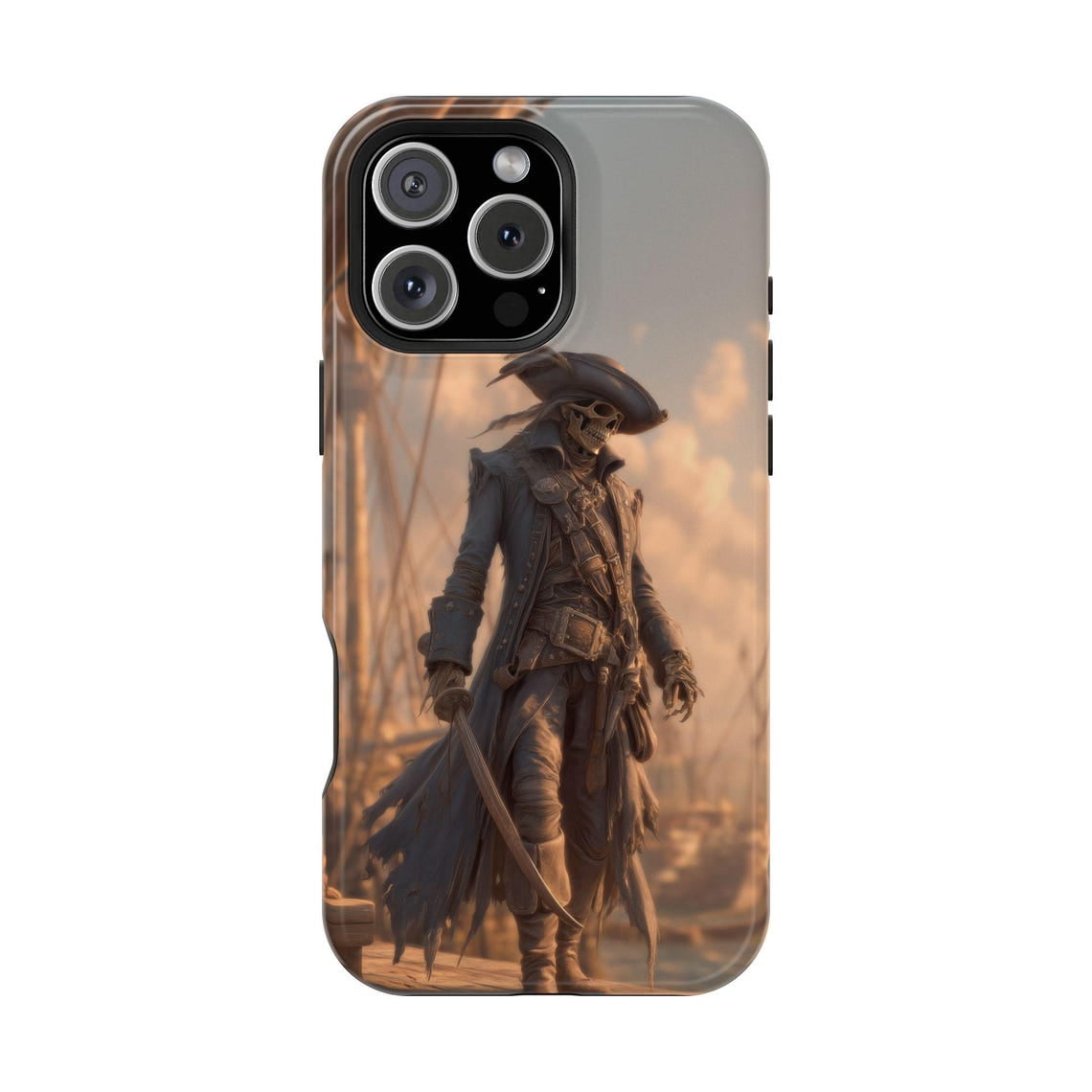 Pirate Skeleton Captain Holding Cutlass Sword Gothic Art Case with ...