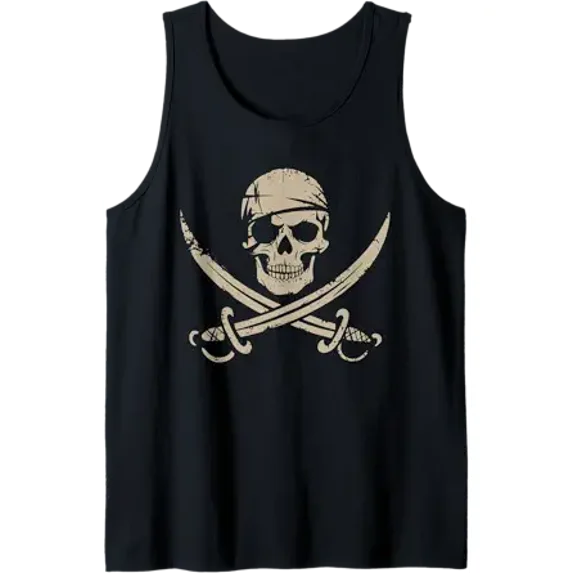 Pirate Skull And Crossbones Skeleton Halloween For Kids Boys Tank Top ...
