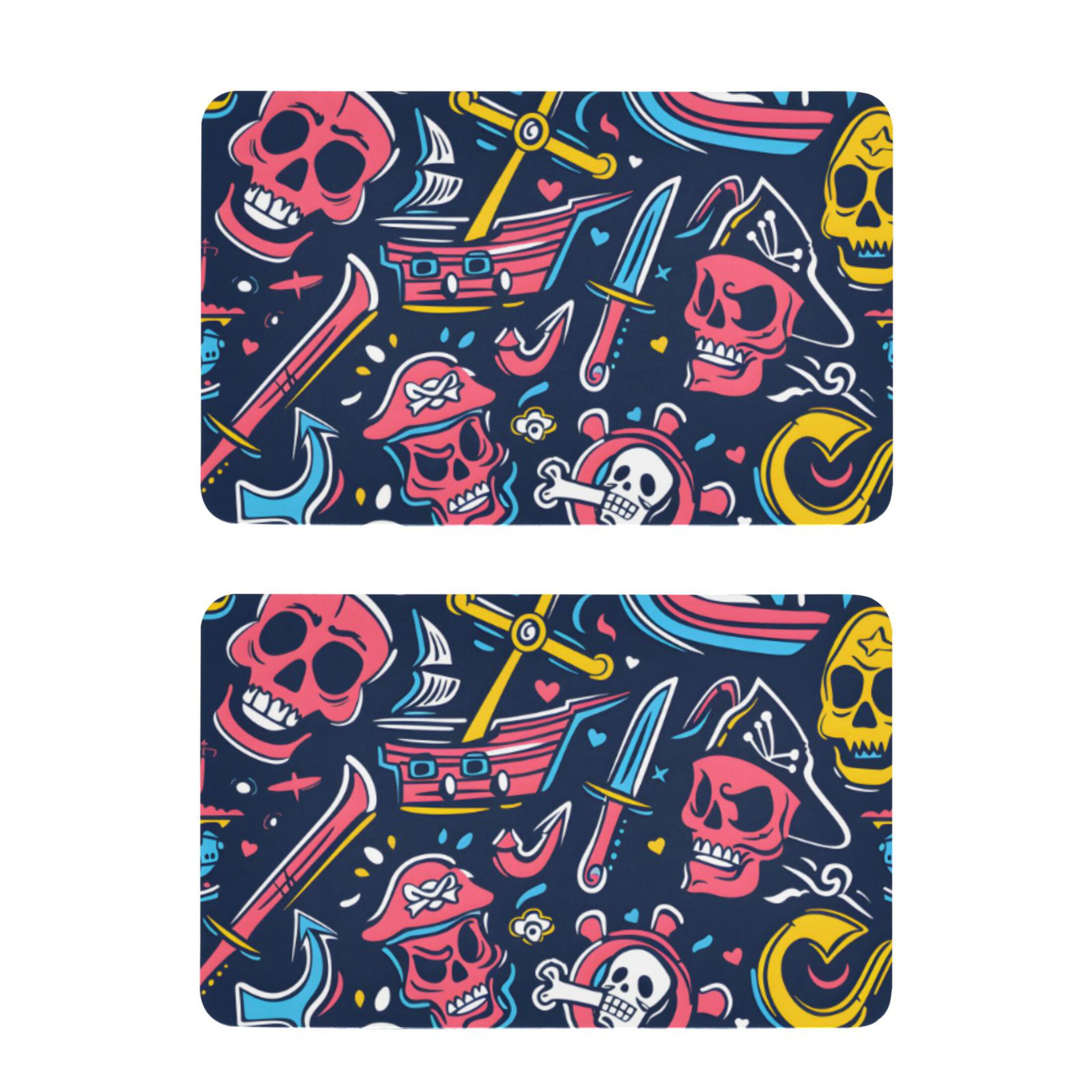 Pirate Skull Boat Knife Refrigerator Magnet Stickers Square Fridge ...