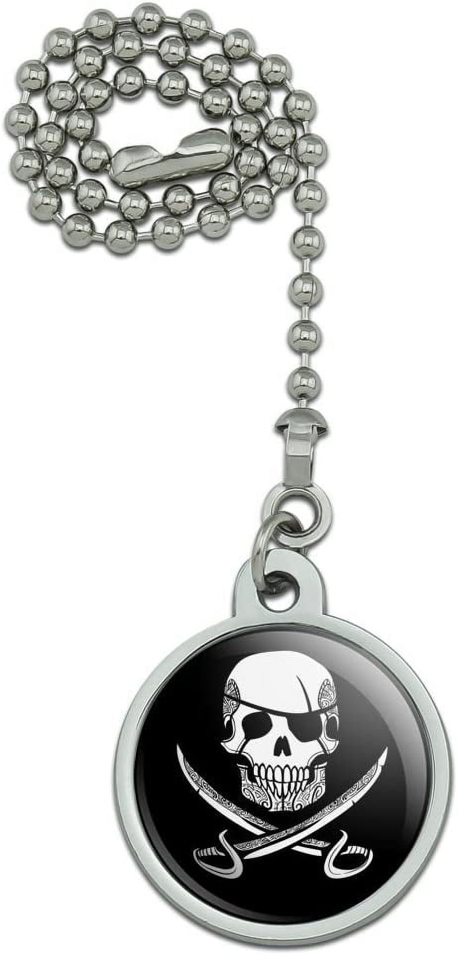 Pirate Skull Crossed Swords Tattoo Design Ceiling Fan and Light Pull ...