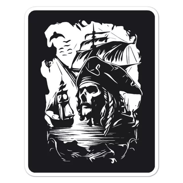 Pirate Skull Ship Sticker Indoor Outdoor Phone Decal Water Bottle ...