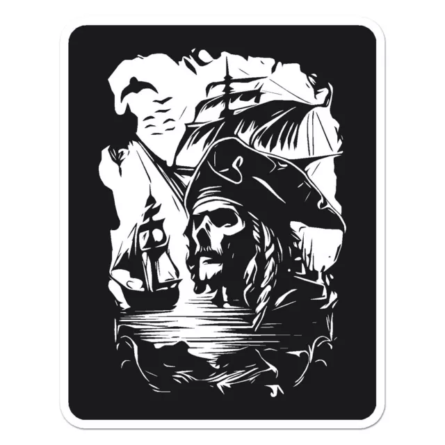 Pirate Skull Ship Sticker Phone Decal Water Bottle Stickers Car Decals ...