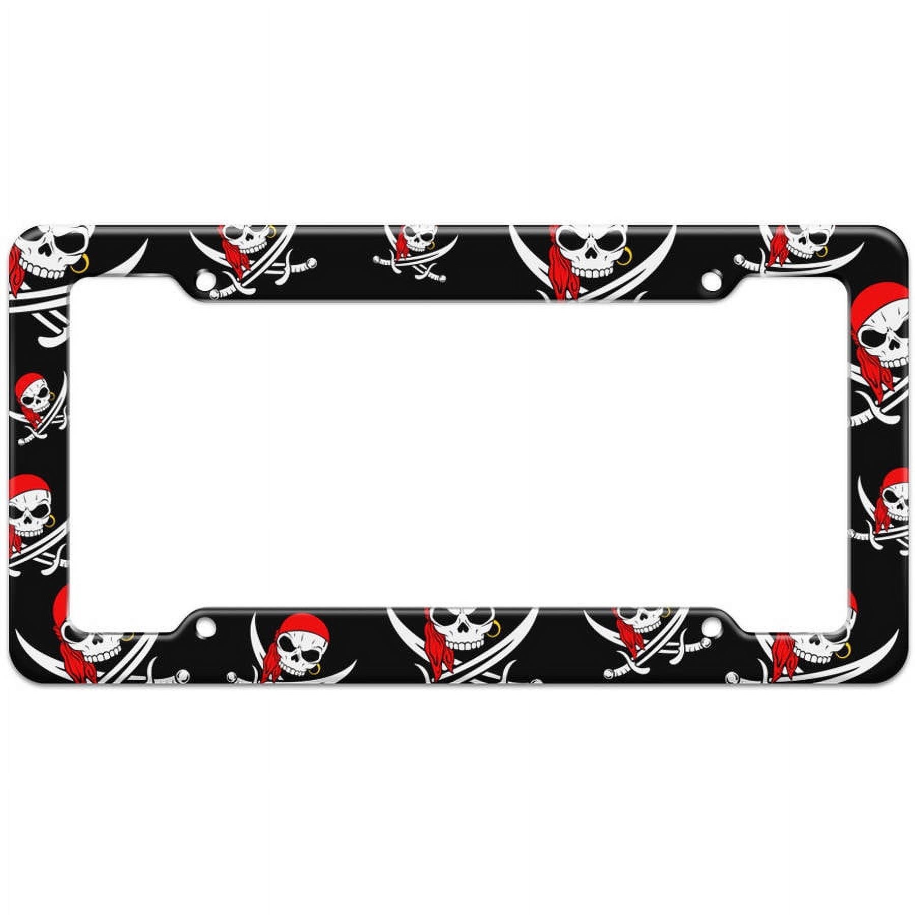 Pirate Skull Swords Pattern License Plate Frame - Walmart.com