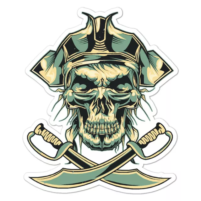 Pirate Skull Swords Sticker Indoor Outdoor Phone Decal Water Bottle ...