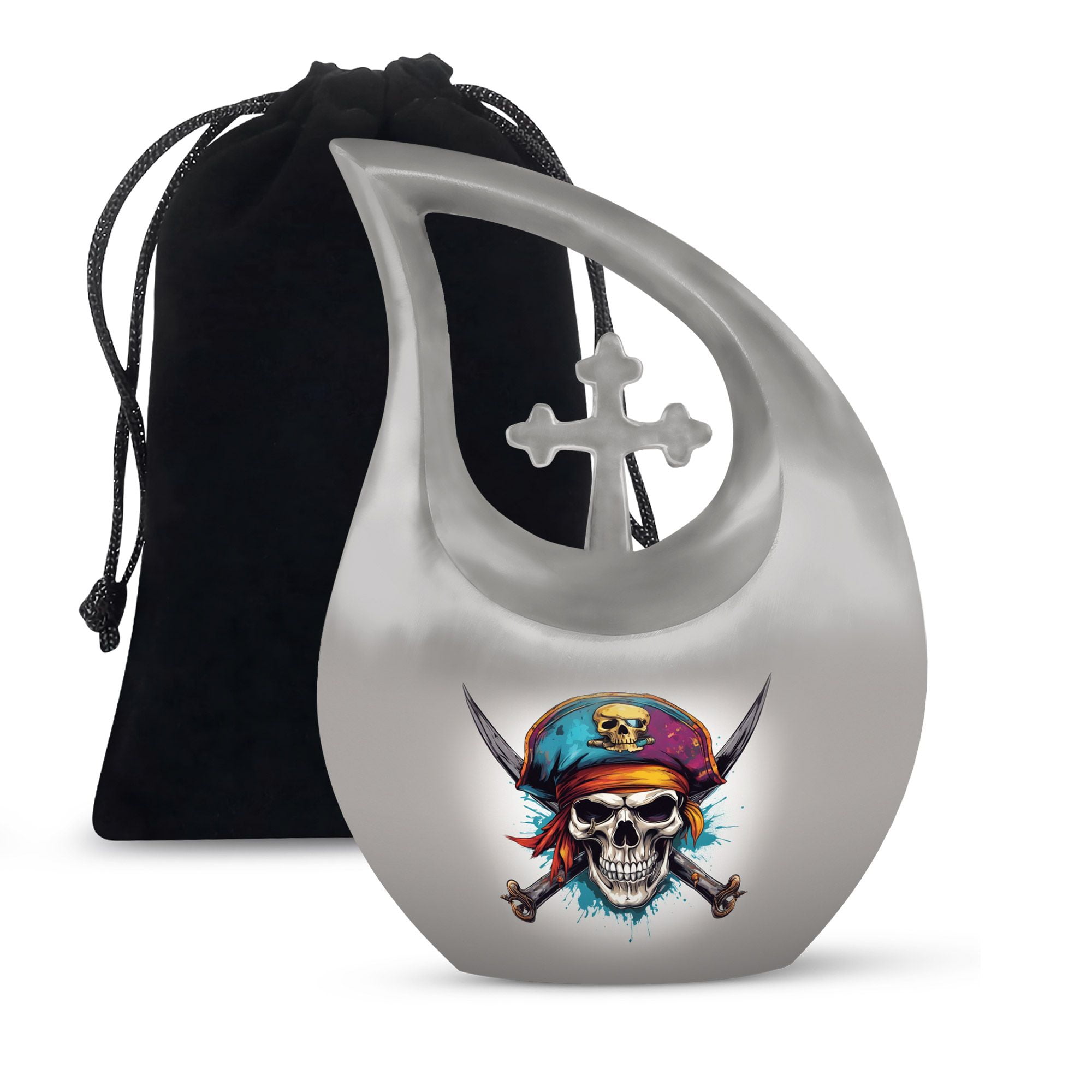 Pirate Skull Urn - large urns for human ashes adult - urns for human ...