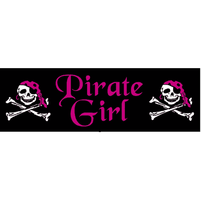 Pirate Sticker, Pirate Girl, Skull & Crossbones Original Art Decor ...