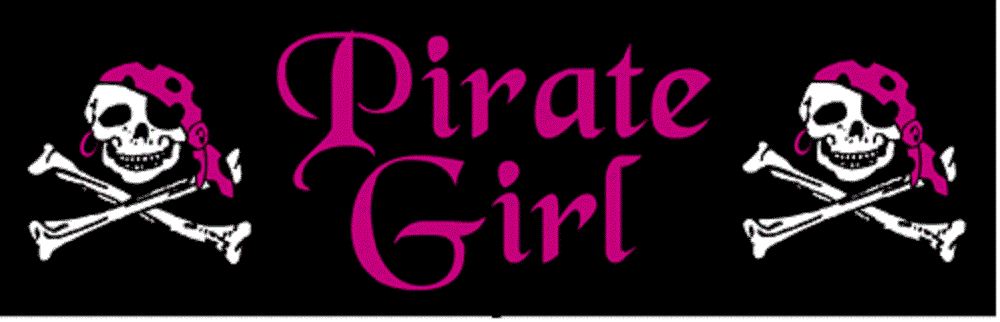 Pirate Sticker, Pirate Girl, Skull & Crossbones Original Art Decor ...