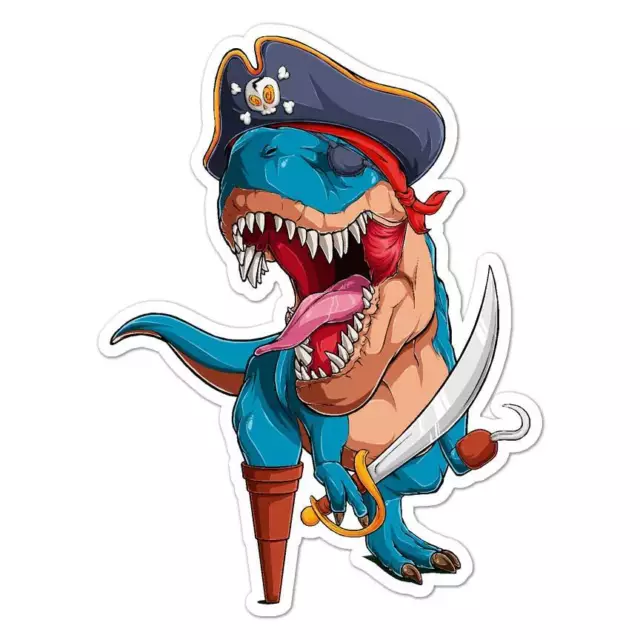 Pirate T-Rex Sticker Indoor Outdoor Phone Decal Water Bottle Stickers ...