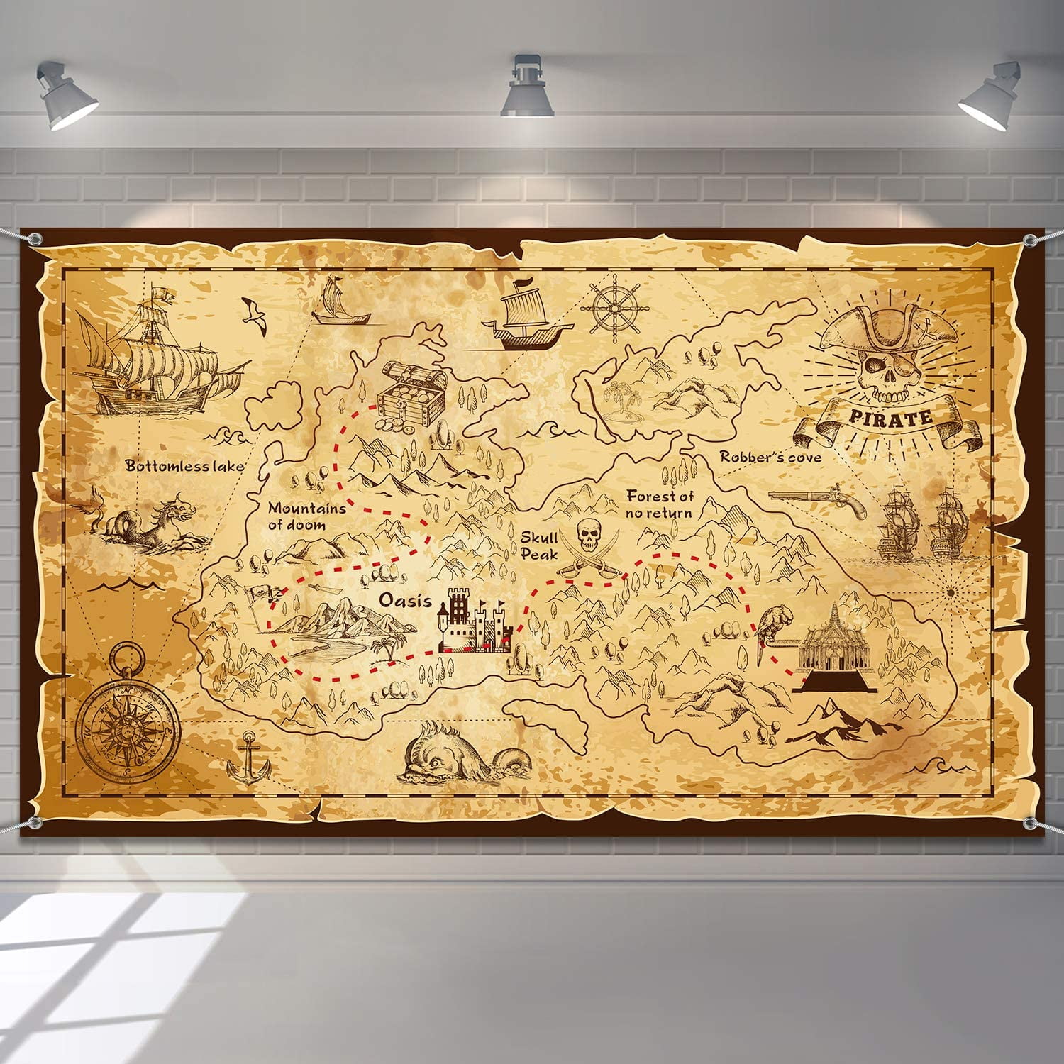 Pirate Theme Background Jewelry Map Banner Photography Background ...
